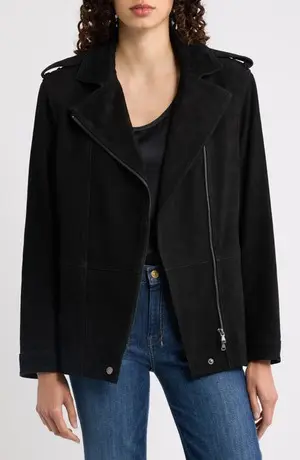 Kobi Halperin Priscilla Suede Zip-up Jacket - Black