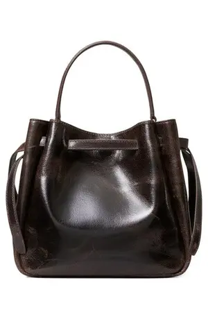Tory Burch Romy Distressed Leather Bucket Bag