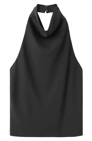 Mango Draped Halter Top - Black