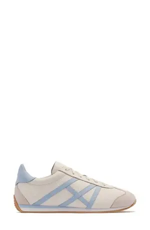 FRANKIE4 Duke Leather Sneakers With Metallic Overlays - Cream/powder Blue