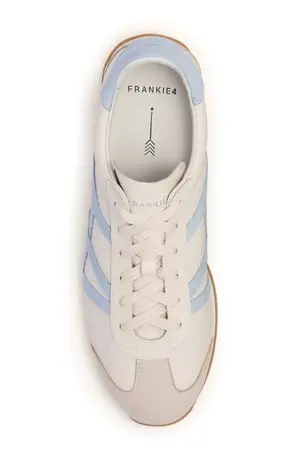 FRANKIE4 Duke Leather Sneakers With Metallic Overlays - Cream/powder Blue