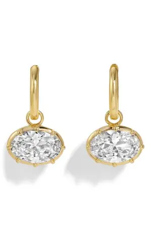 Lili Claspe Cleo Oval Cubic Zirconia Charm Huggie Hoop Earrings - Gold