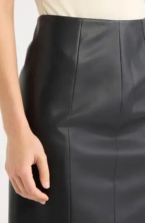 TAHARI ASL Faux Leather Pencil Skirt
