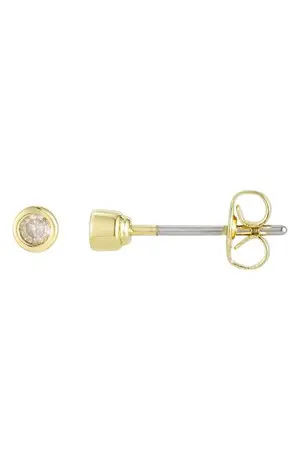 ST. MORAN Natural Diamond Bezel Stud Earrings - Gold