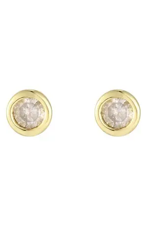 ST. MORAN Natural Diamond Bezel Stud Earrings