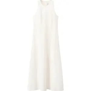 Mango A-line Dress With Stitching Detail - Ecru