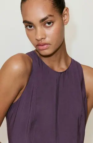 Mango A-line Dress With Stitching Detail - Violet