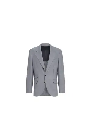 Brunello Cucinelli Cashmere And Silk Houndstooth Flannel Deconstructed Cavallo Blazer