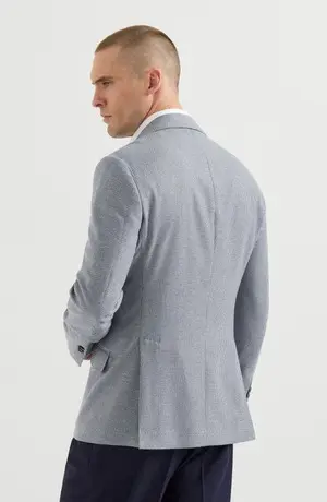 Brunello Cucinelli Cashmere And Silk Houndstooth Flannel Deconstructed Cavallo Blazer