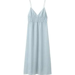 Mango Striped Gathered Dress