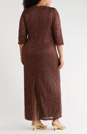 JESSICA HOWARD Lace Three-quarter Sleeve Sheath Dress