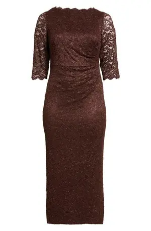 JESSICA HOWARD Lace Three-quarter Sleeve Sheath Dress