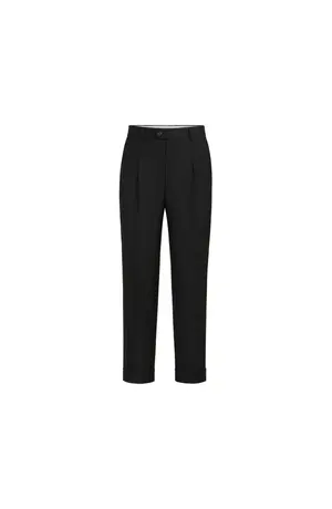 Brunello Cucinelli Super 150s Virgin Wool Batavia Trousers - Black