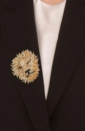 Deepa Gurnani Lion Brooch
