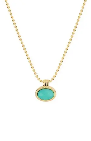 ATHRA LUXE Oval Simulated Turquoise Pendant Necklace