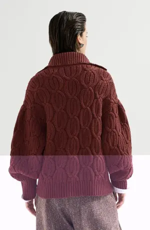 Brunello Cucinelli Cashmere Feather Yarn Heritage Cable Cardigan