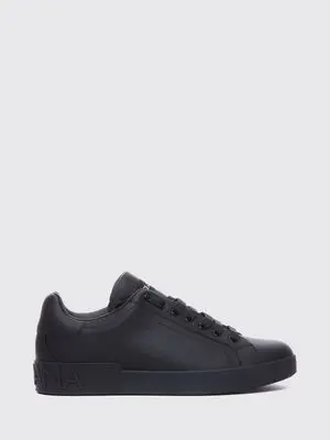 Dolce & Gabbana Leather Logo Sneakers - Black