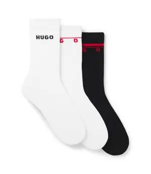 Hugo Three-pack Of Ankle Socks With Logo Details - Patterned