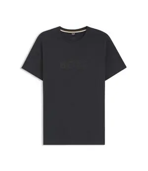 BOSS Cotton Jersey T-shirt With Logo Print - Dark Grey