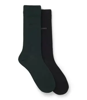 BOSS Two-pack Dress Socks In Soft - Light Green