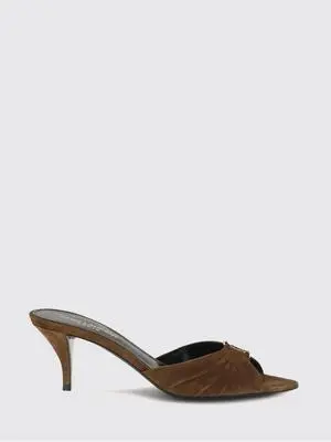 Saint Laurent Woven Leather Flat Sandals - Brown