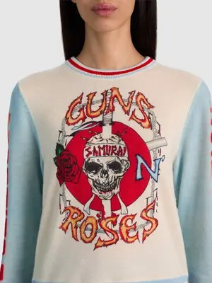 Alice + Olivia Carolee Wool Printed Pullover - Appetite For Destruction