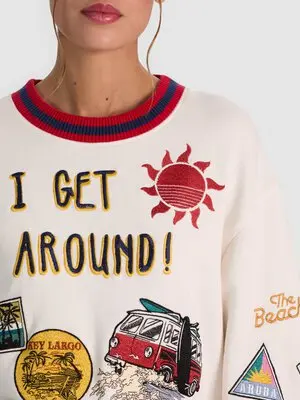 Alice + Olivia Russell Embroidered Crewneck Sweatshirt