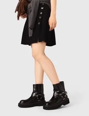 Maje Leather Biker Boots