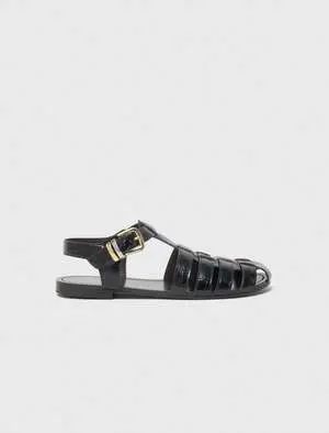 Maje Multi-strap Leather Sandals - Brown