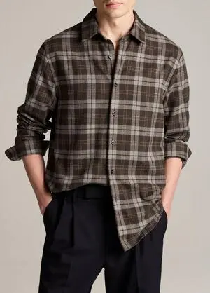 Vince Tom Plaid Cotton Button-front Shirt - Arabica Combo