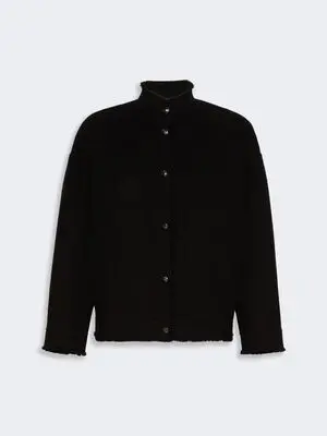 Max Mara Double Jersey Wool Bomber Jacket - Black
