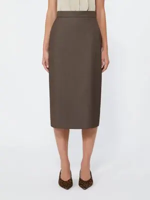 Max Mara Wool Gabardine Pencil Skirt