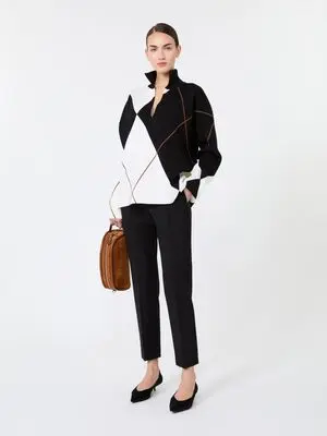 Max Mara Slim Double Woollen Cloth Trousers