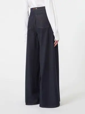 Max Mara Denim-look Cotton Wide-leg Trousers