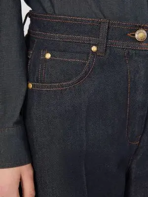 Max Mara Denim-look Cotton Barrel-leg Trousers
