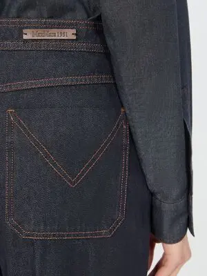 Max Mara Denim-look Cotton Barrel-leg Trousers