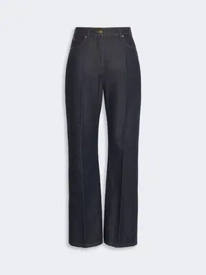 Max Mara Denim-look Cotton Barrel-leg Trousers