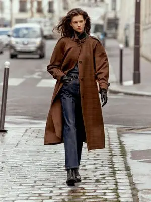 Max Mara Denim-look Cotton Barrel-leg Trousers