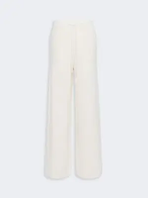 Max Mara Wide Cashmere Yarn Trousers - White