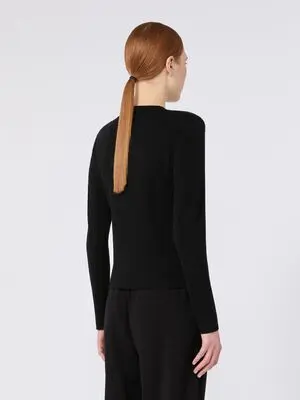 Max Mara Wool Yarn Sweater With Embossed Logo Detail