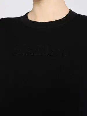 Max Mara Wool Yarn Sweater With Embossed Logo Detail