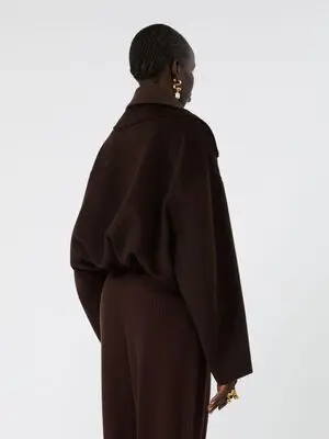 Max Mara Pure Wool Bomber Jacket With Removable Bib