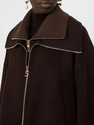 Max Mara Pure Wool Bomber Jacket With Removable Bib
