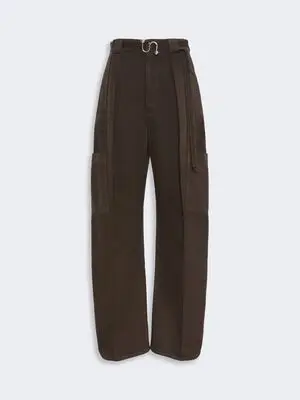 Max Mara Oversized Cotton Cargo Trousers - Chocolate