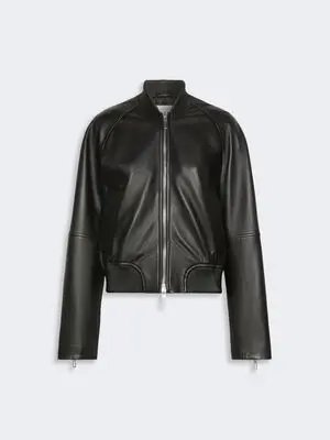 Max Mara Nappa Leather Bomber Jacket