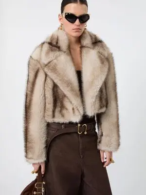 Max Mara Short Furry Jersey Jacket