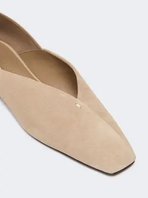 Max Mara Split Leather And Nappa Leather Ballet Flats