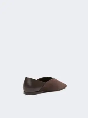 Max Mara Split Leather And Nappa Leather Ballet Flats