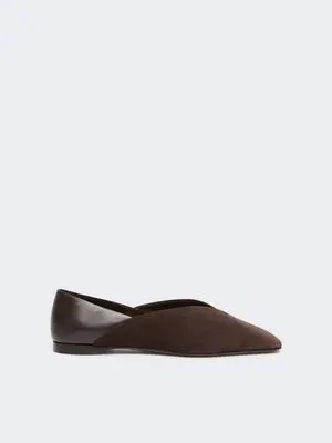 Max Mara Split Leather And Nappa Leather Ballet Flats