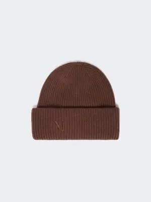 Max Mara Ribbed Cashmere Beanie - Rust